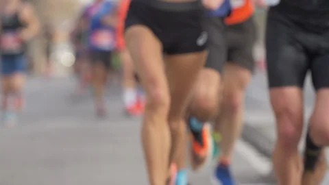 Blurry Legs Close Up of Runners. Crowd o... | Stock Video | Pond5