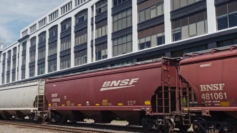 BNSF Railroad Freight Train in Seattle,... | Stock Video | Pond5