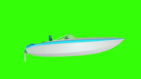 Boat animation on green screen. Motor bo... | Stock Video | Pond5