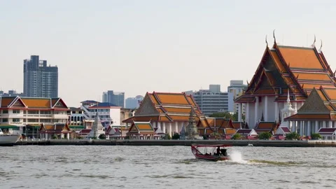 Boat driving in Chao Phraya river. | Stock Video | Pond5