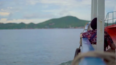 The boat driving at the ocean sea with p... | Stock Video | Pond5