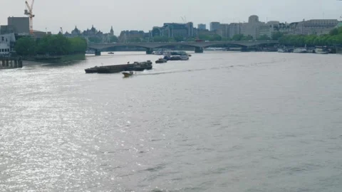 A boat racing on the large river Thames | Stock Video | Pond5