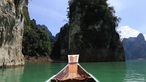 Boat ride , tropical Thai jungle lake Ch... | Stock Video | Pond5