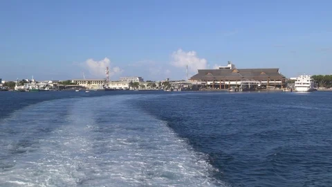 Boat wake from vessel as it enters open ... | Stock Video | Pond5