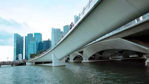Boat Way Panning Singapore City Revealin... | Stock Video | Pond5