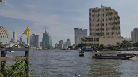 Boats on Chao Phraya River, Bangkok, Tha... | Stock Video | Pond5