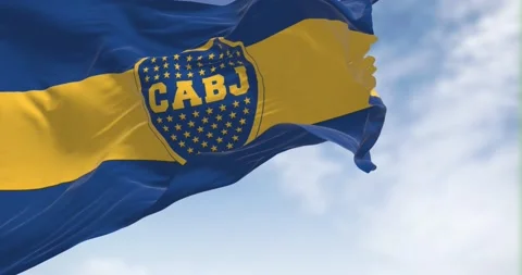 The Boca Juniors flag waving in the wind | Stock Video | Pond5