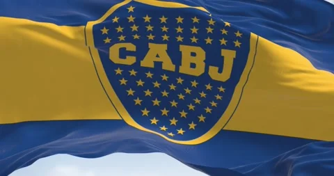 The Boca Juniors flag waving in the wind | Stock Video | Pond5