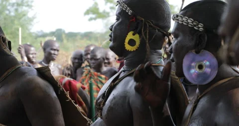 Bodi Tribe Fat Men During Kael Ceremony,... | Stock Video | Pond5