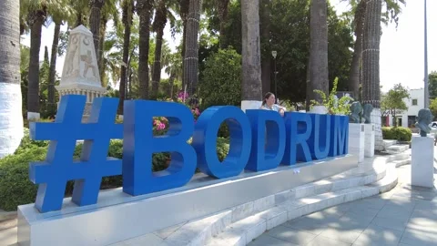 Bodrum sign, city name in capital letter... | Stock Video | Pond5