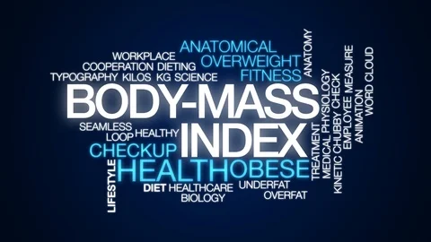 Body-mass index animated word cloud. Kin... | Stock Video | Pond5