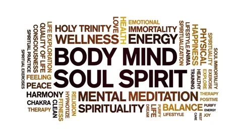 Body Mind Soul Spirit animated word clou... | Stock Video | Pond5