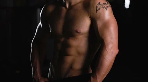 Bodybuilder on top form. Beautiful young... | Stock Video | Pond5