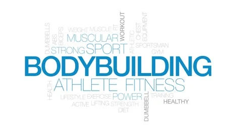 Bodybuilding animated word cloud. Kineti... | Stock Video | Pond5