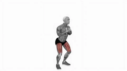 Bodyweight Pulse Squat arms to chest | Stock Video | Pond5