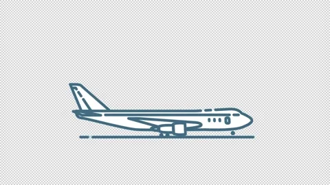 Boeing 747-100 line icon on the Alpha Ch... | Stock Video | Pond5