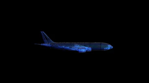 Boeing 767 Digital Blueprint | Stock Video | Pond5