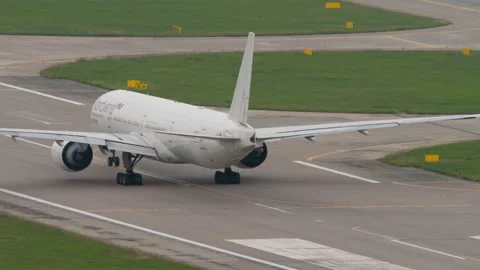 Boeing 777 Nordwind ready for takeoff | Stock Video | Pond5