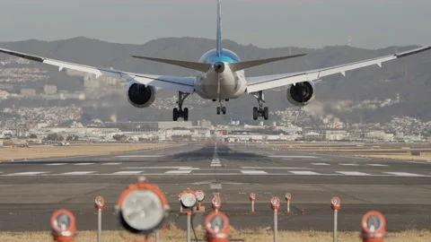 Boeing 787 Passenger Airplane Rear View ... | Stock Video | Pond5