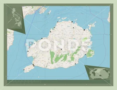 Bohol, Philippines. Open Street Map. Locations of major cities of the ...