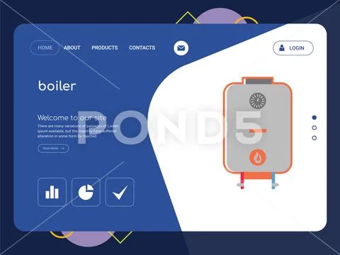 Boiler Landing page website template design: Royalty Free #90178078