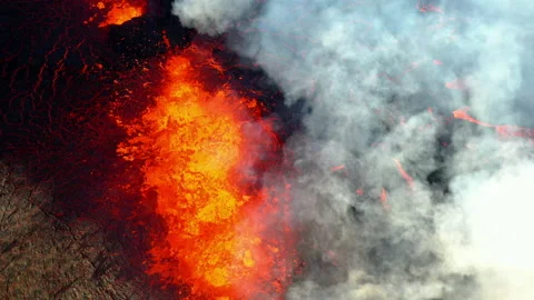 Boiling Lava Of Fagradalsfjall Volcano D... | Stock Video | Pond5