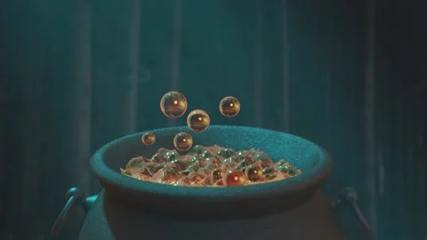 Boiling potion in black cauldron in the ... | Stock Video | Pond5