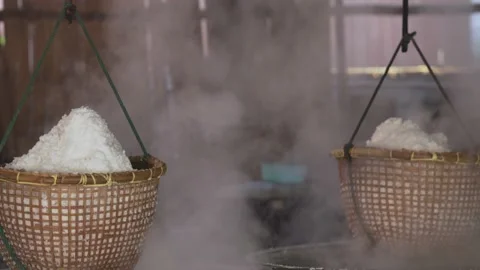 boiling saline solution in pan is tradit... | Stock Video | Pond5