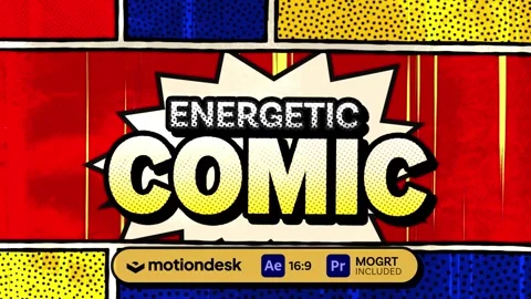 Bold Comic Book Title Set with a Lively and Halftone Background and ...