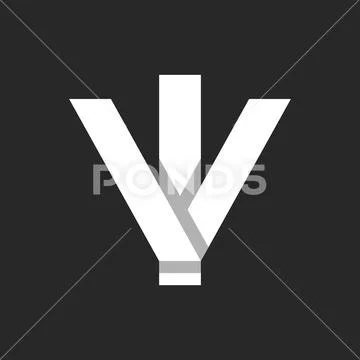 Bold letters VI or IV initials logo design resembling with 3D ribbons ...