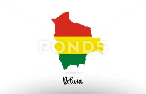 Bolivia country flag inside map contour design icon logo: Graphic ...