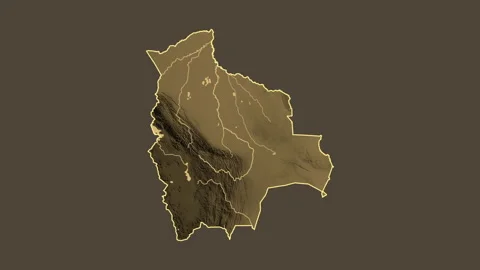 Bolivia map - cartoon. Border. Sepia. | Stock Video | Pond5