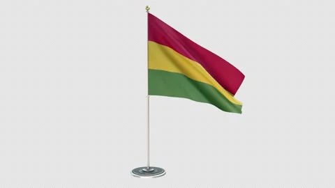 Bolivia Small Flag Pole Loops With Alpha | Stock Video | Pond5