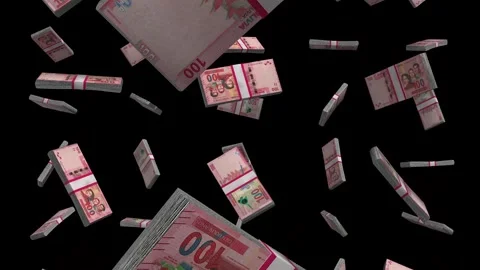 Bolivian Money Falling Animation on Blac... | Stock Video | Pond5