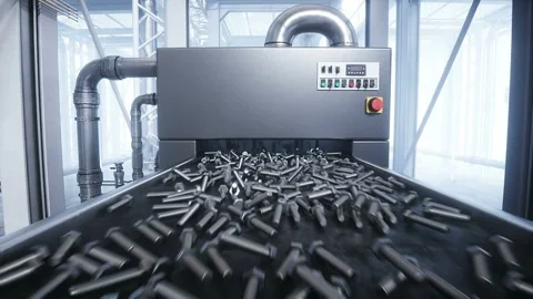 bolt factory process. Production line. r... | Stock Video | Pond5