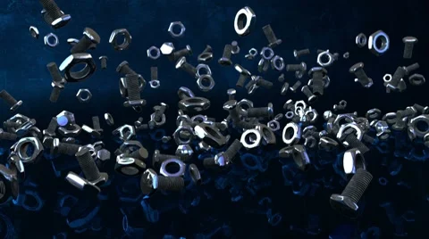 Bolts and Nuts Falling - Technical Backg... | Stock Video | Pond5
