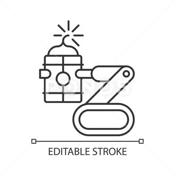 Bomb defusing robots linear icon Illustration #162812940
