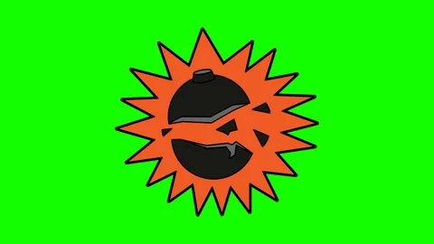 bomb exploded animation green screen. 2D... | Stock Video | Pond5