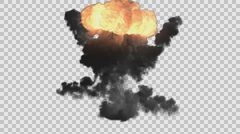 bomb explosion rendered in PNG with alp... | Stock Video | Pond5