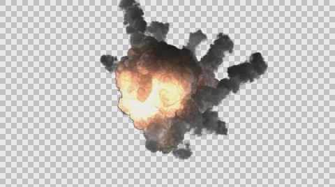 bomb explosion rendered in PNG with alph... | Stock Video | Pond5