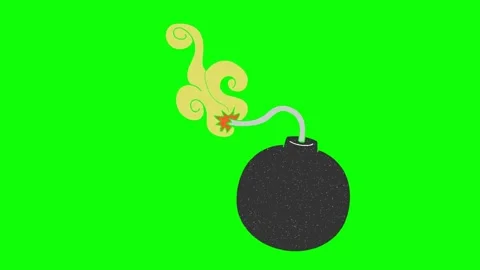 bomb hand drawn green screen. floating l... | Stock Video | Pond5