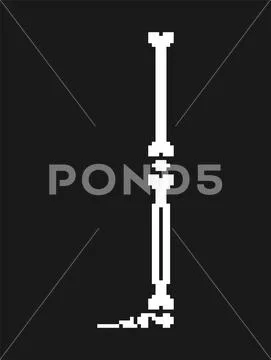 Bone Leg pixel art. Bones anatomy 8 bit. Pixelate Human Skeleton system ...