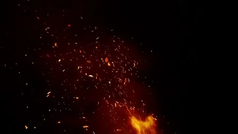 Bonfire camping at night with magical em... | Stock Video | Pond5