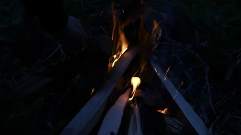 Bonfire at night. Campfire background | Stock Video | Pond5