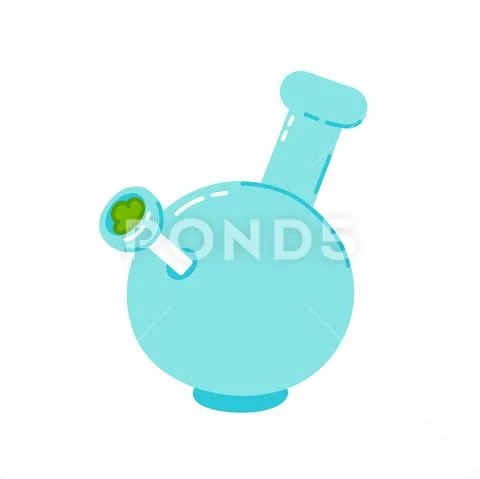 Bong for smoking marijuana weed. Vector trendty flat line illustration ...