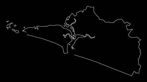 Bonthe district map of Sierra Leone outl... | Stock Video | Pond5