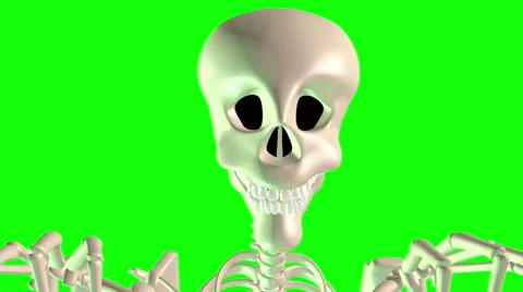 Boo! Skeleton pops up (green screen chro... | Stock Video | Pond5