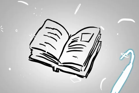 Book - Animation - outline - White Backg... | Stock Video | Pond5