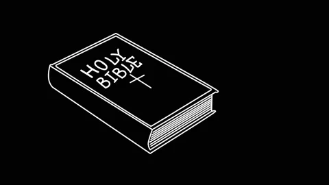 Book, Holy bible outline self drawing an... | Stock Video | Pond5