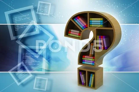 Book shelf in the model of question mark ~ Clip Art #83156567